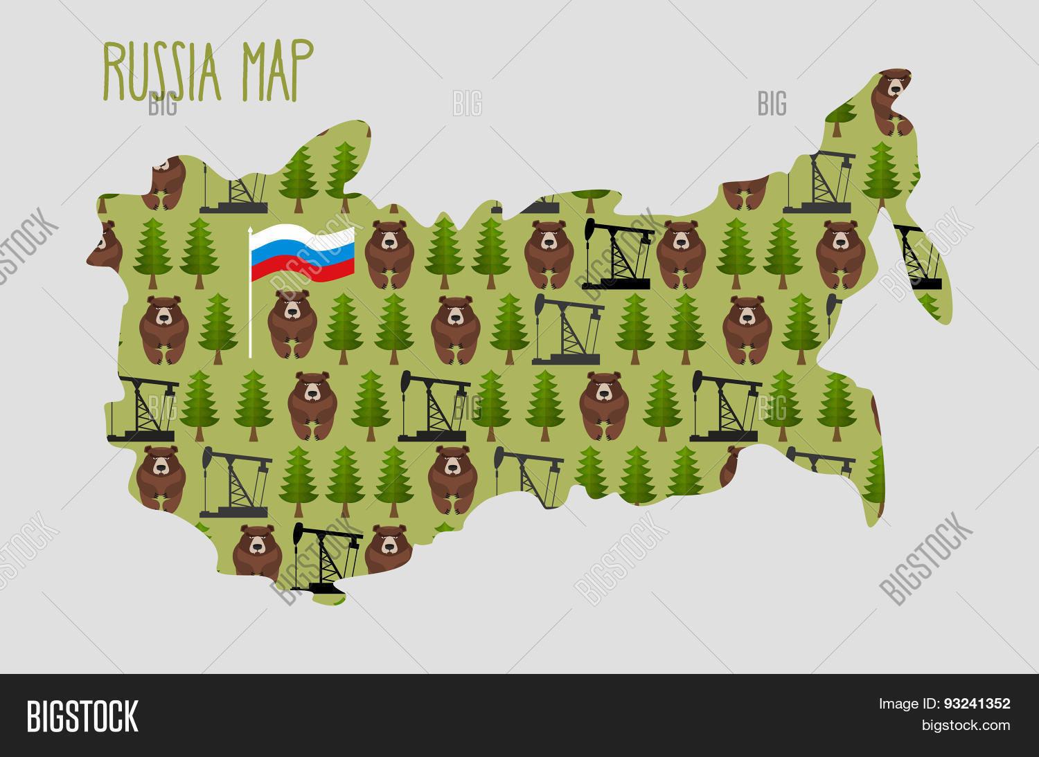 Russia Map Minerals Vector & Photo (Free Trial) | Bigstock