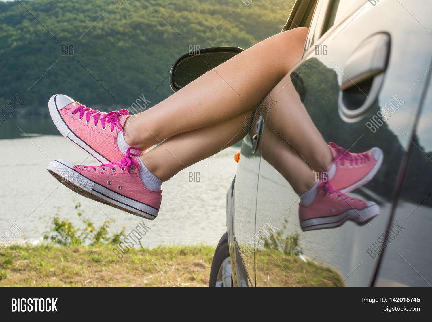 Legs Out Car Window By Image & Photo (Free Trial) | Bigstock