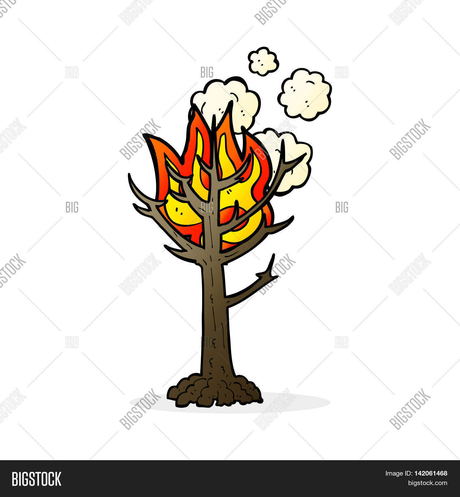 Cartoon Burning Tree Image & Photo (Free Trial) | Bigstock