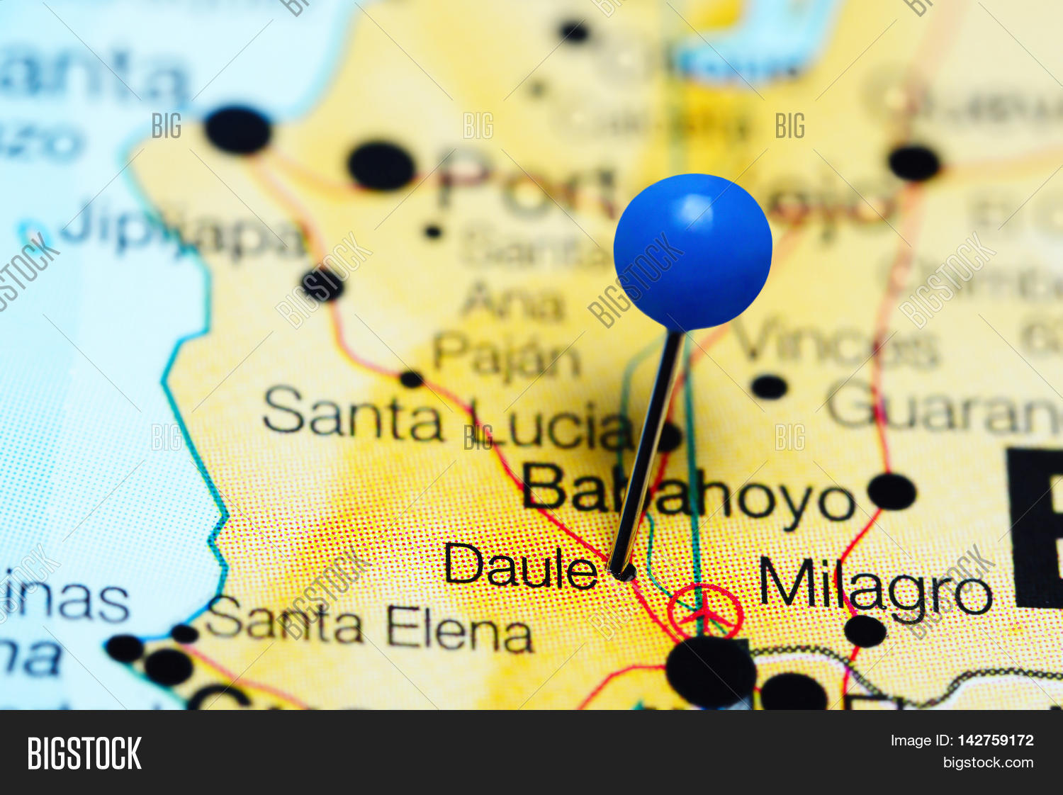 Daule Pinned On Map Image & Photo (Free Trial) | Bigstock