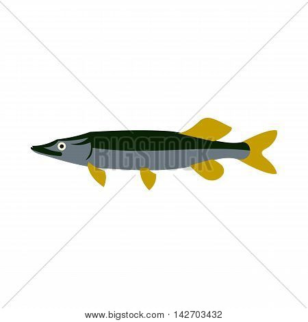 Pike Icon Flat Style Vector & Photo (Free Trial) | Bigstock