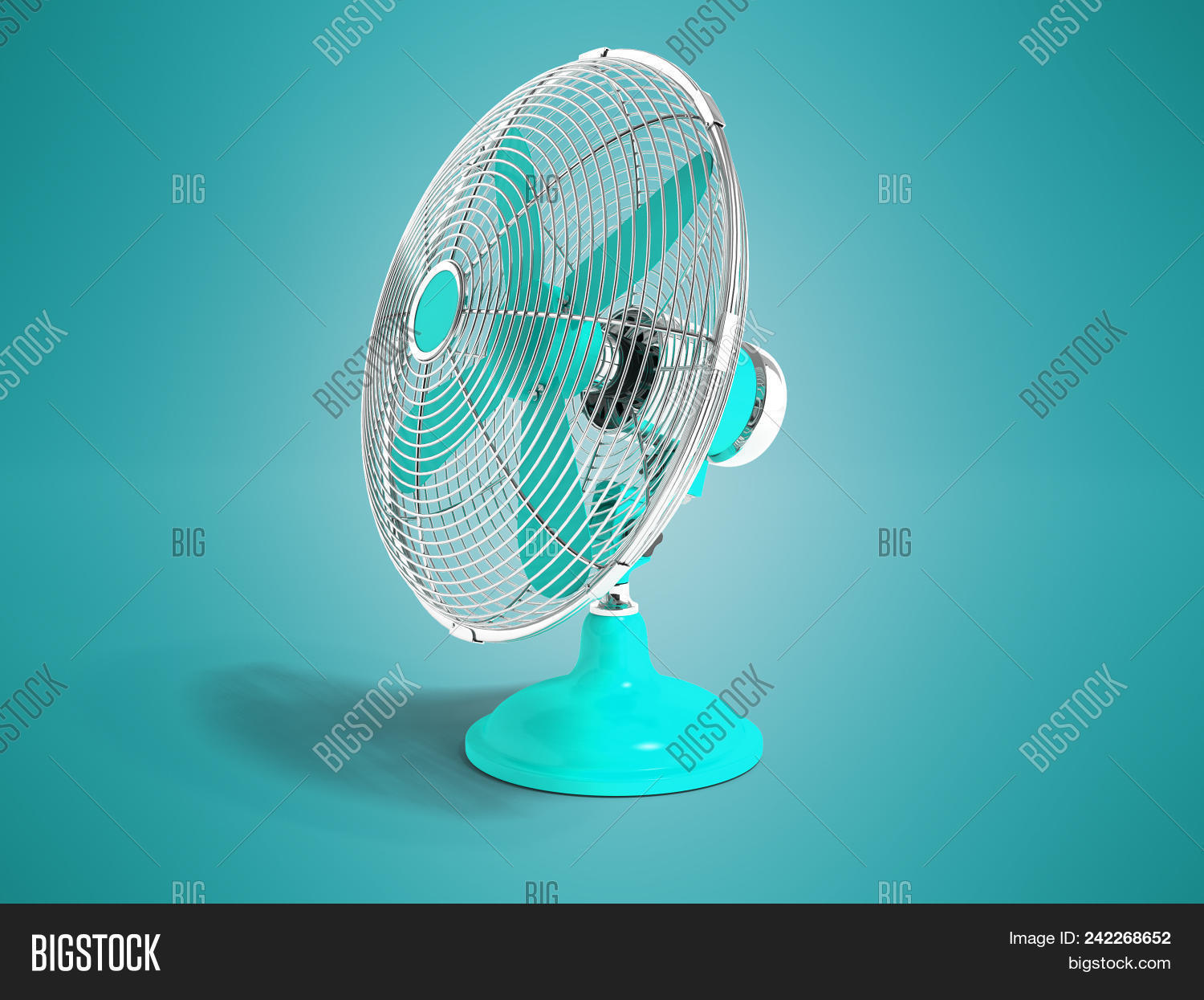 Modern Blue Fan On Image & Photo (Free Trial) | Bigstock