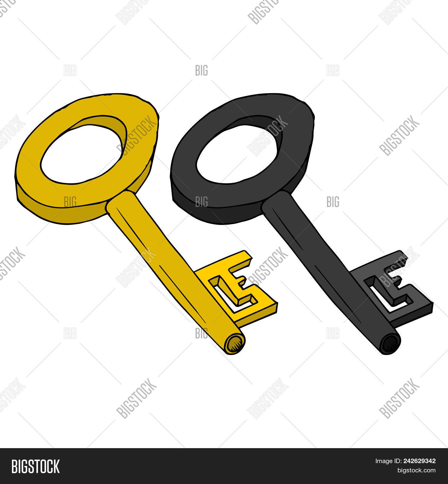 Golden Grey Keys. Vector & Photo (Free Trial) | Bigstock
