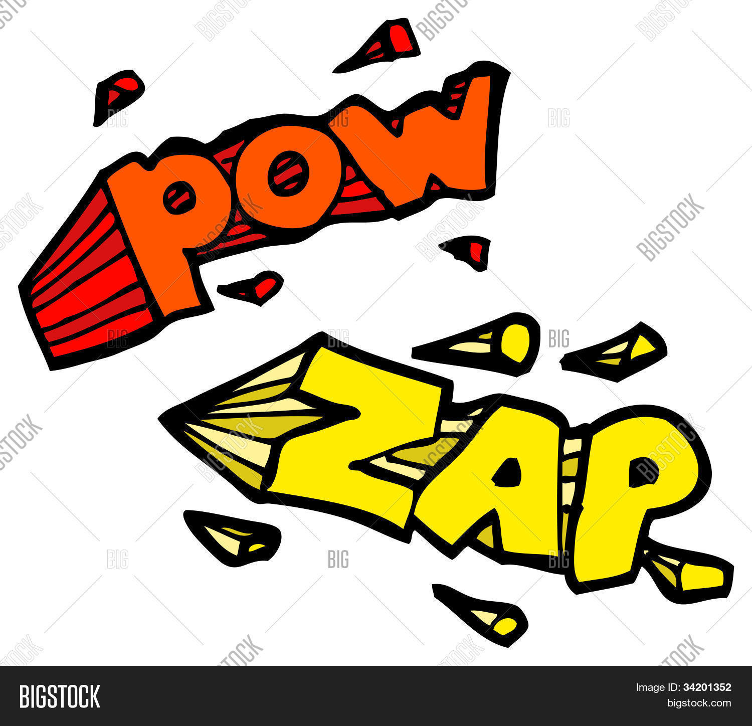 Cartoon Pow Zap Sign Image & Photo (Free Trial) | Bigstock