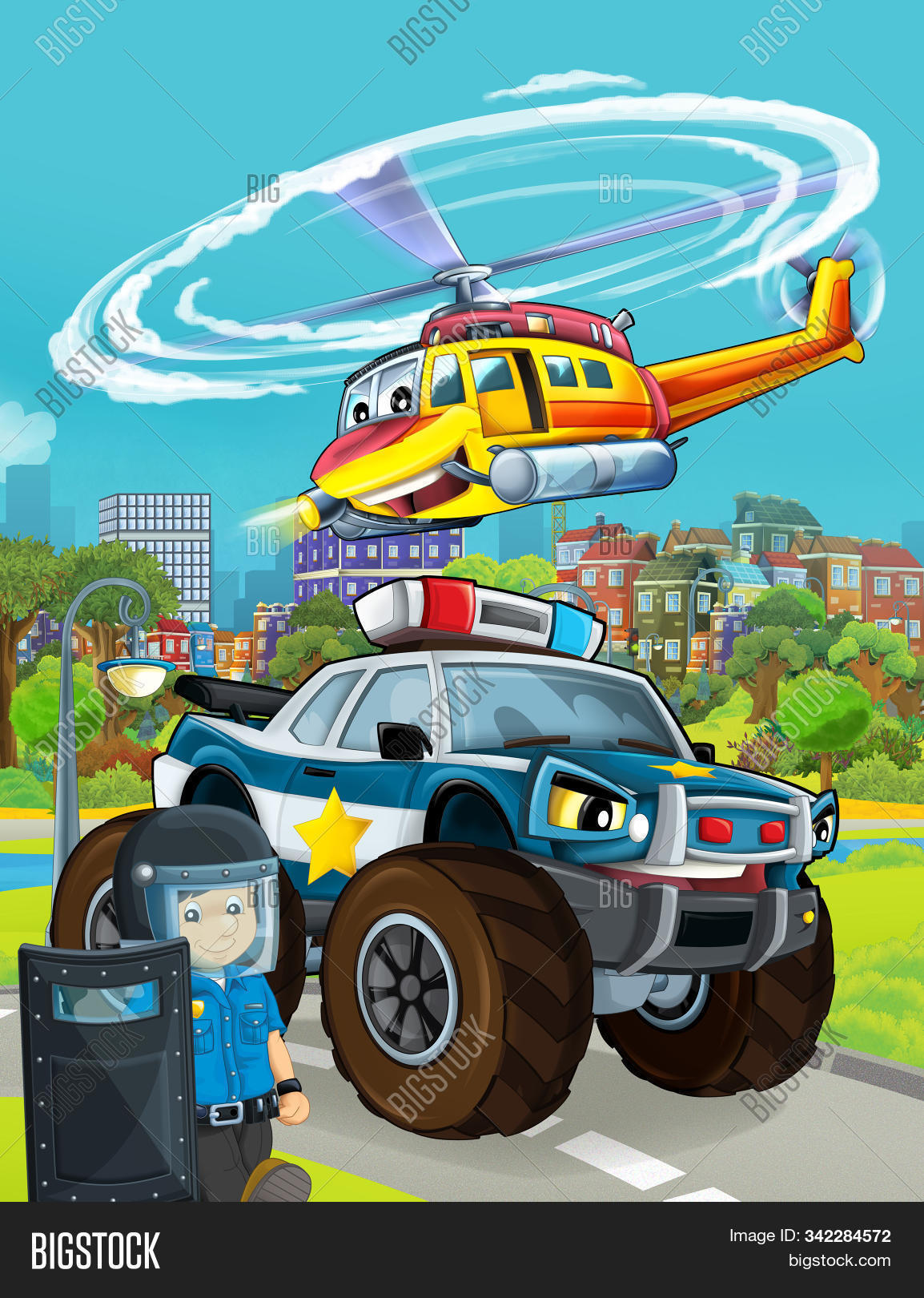 Cartoon Scene Police Image & Photo (Free Trial) | Bigstock