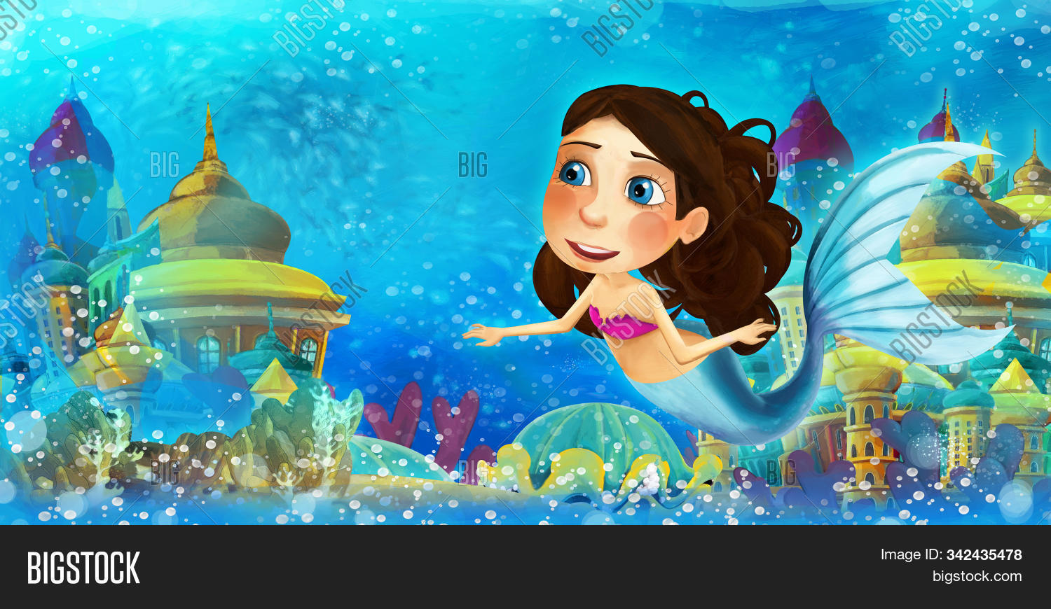 Cartoon Ocean Mermaid Image & Photo (Free Trial) | Bigstock