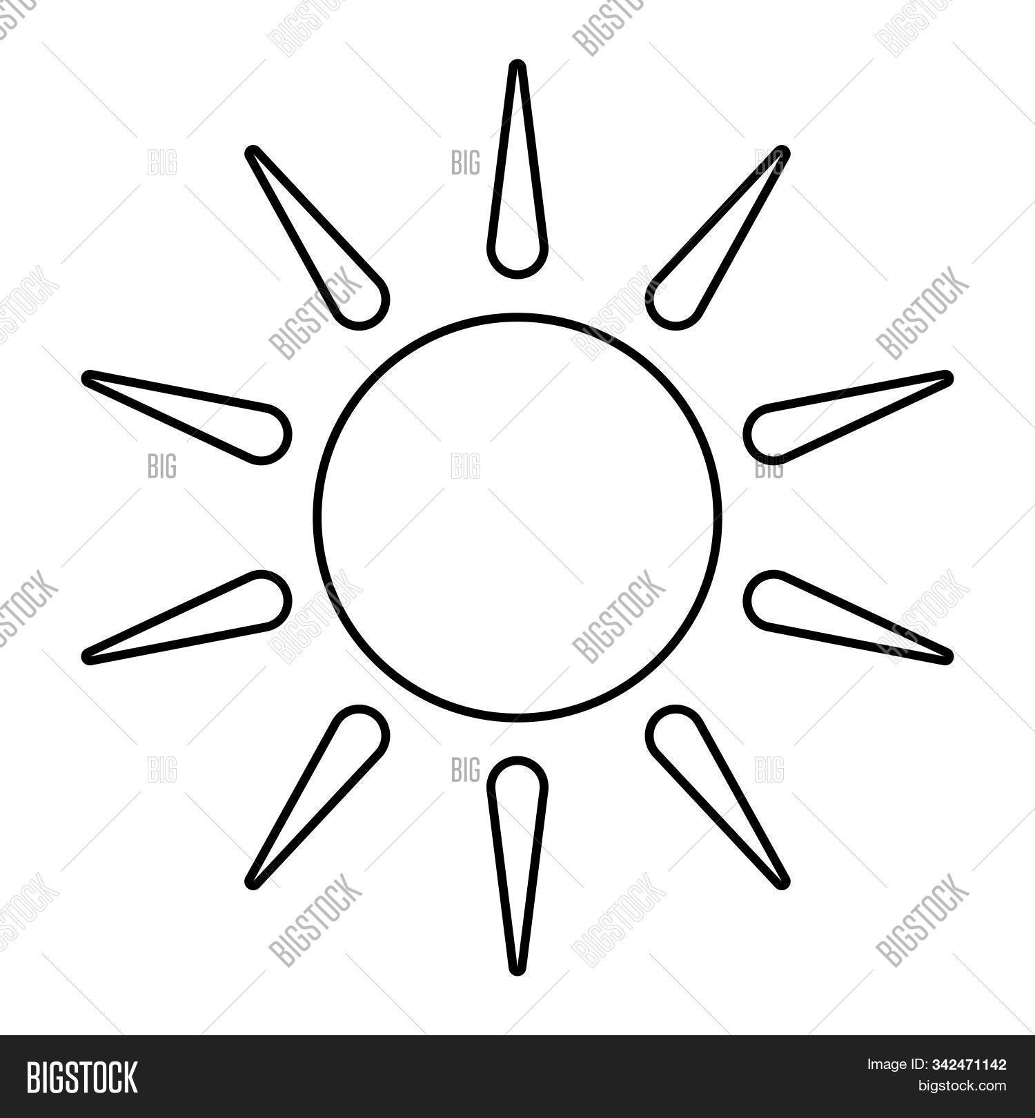 Sun Outline Isolated Vector & Photo (Free Trial) | Bigstock