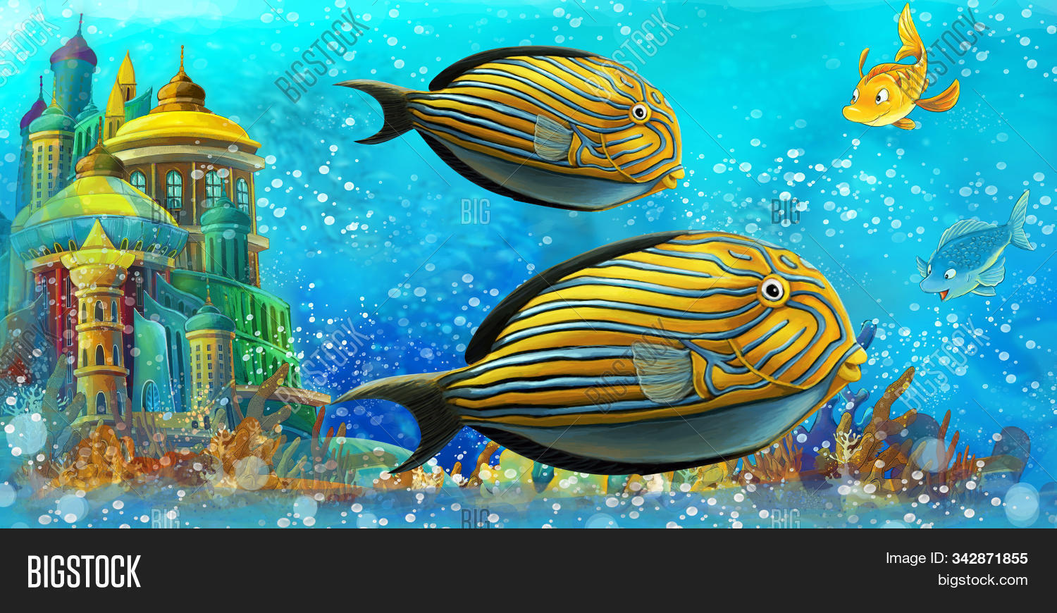 Cartoon Scene Fishes Image & Photo (Free Trial) | Bigstock