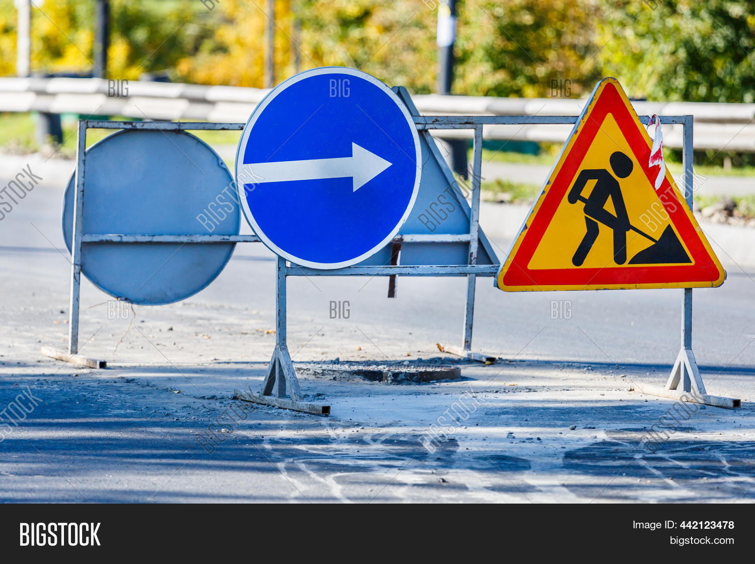 Road Signs!road Works Image & Photo (Free Trial) | Bigstock