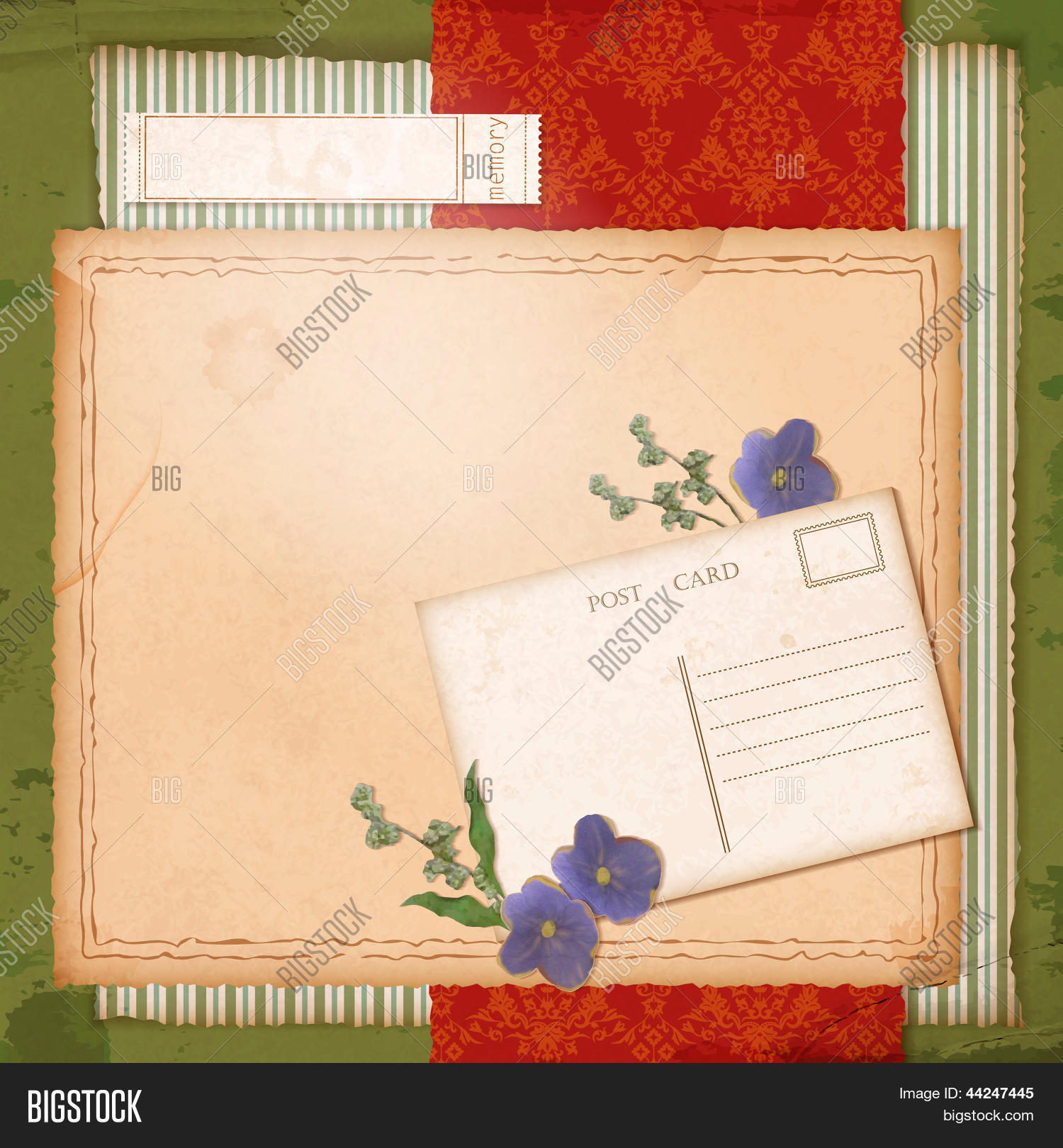 Scrapbook Old Paper Vector And Photo Free Trial Bigstock
