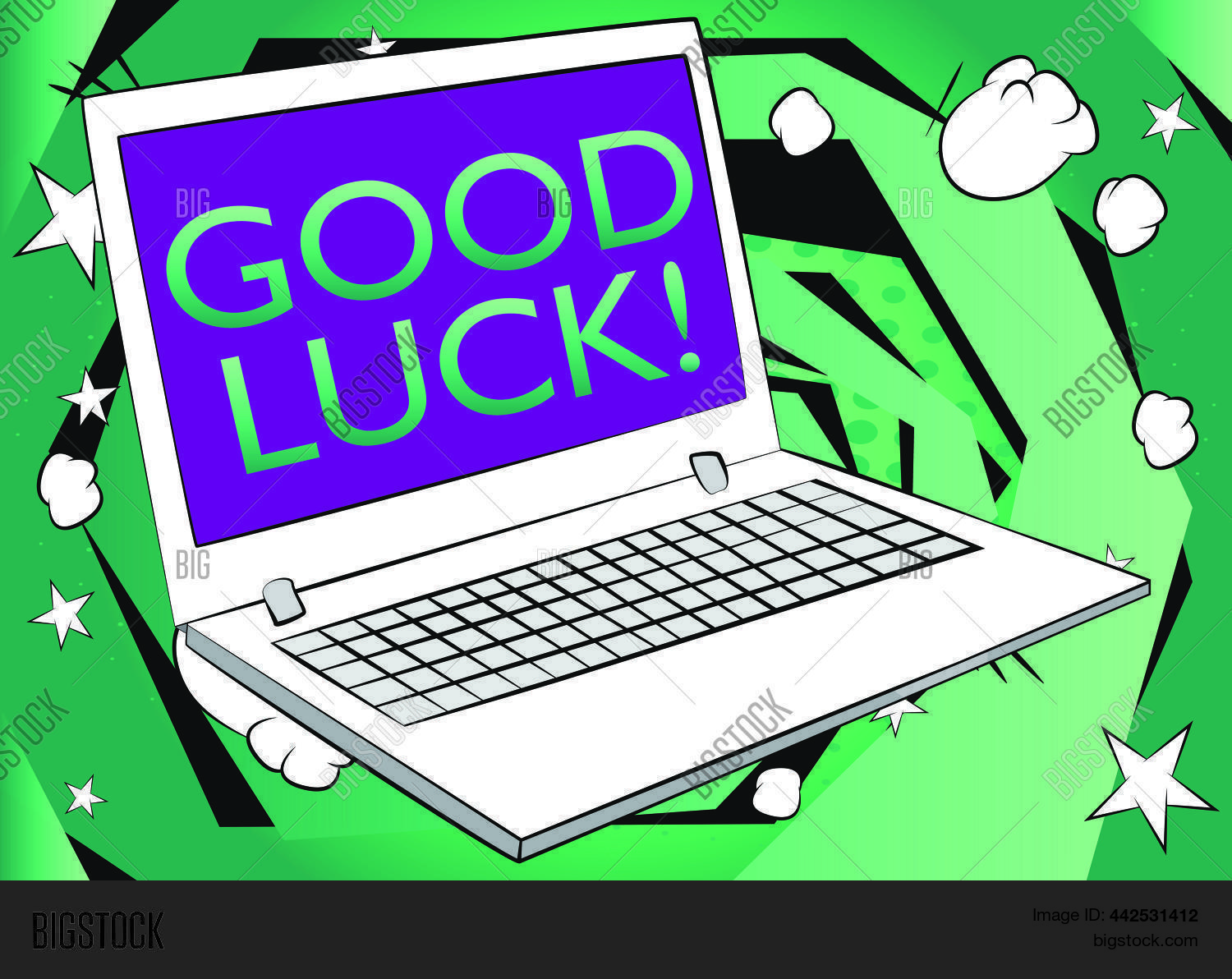 Laptop Word Good Luck Vector & Photo (Free Trial) | Bigstock