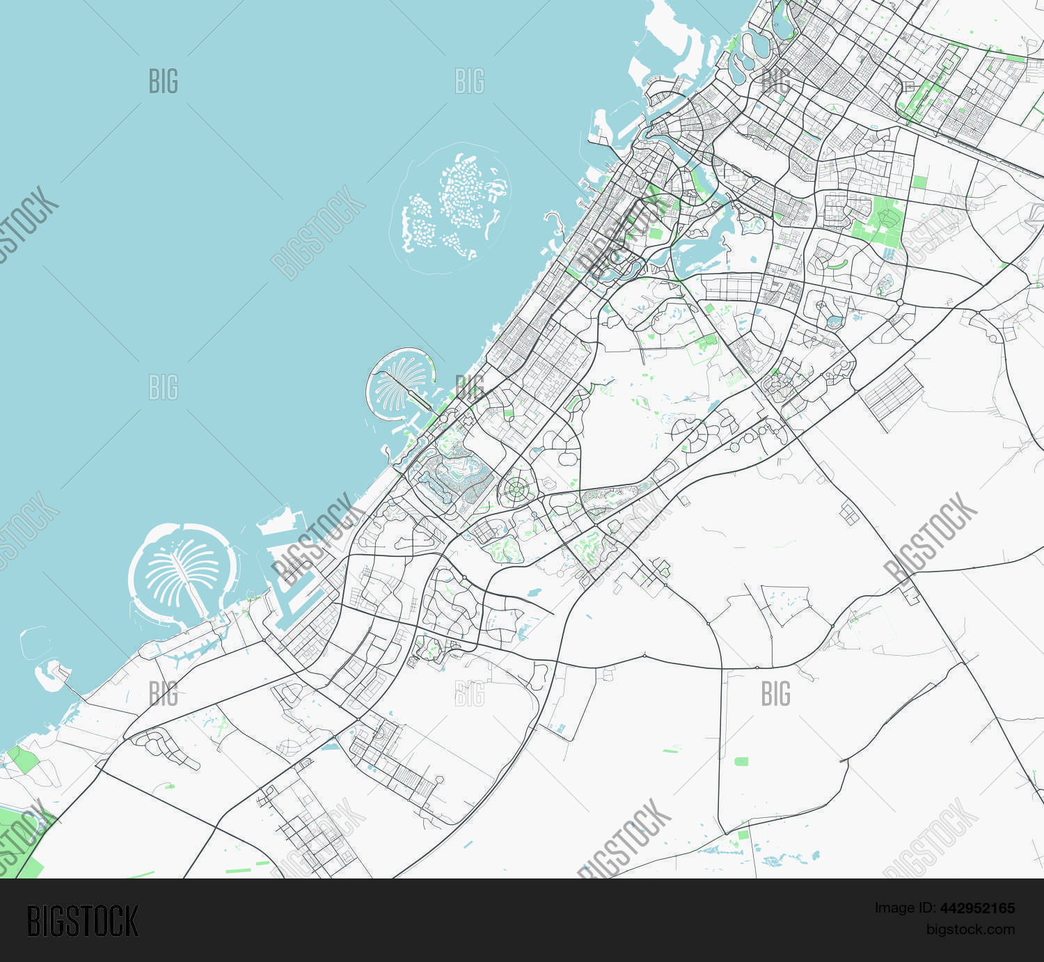 Dubai Vector Map. Vector & Photo (Free Trial) | Bigstock