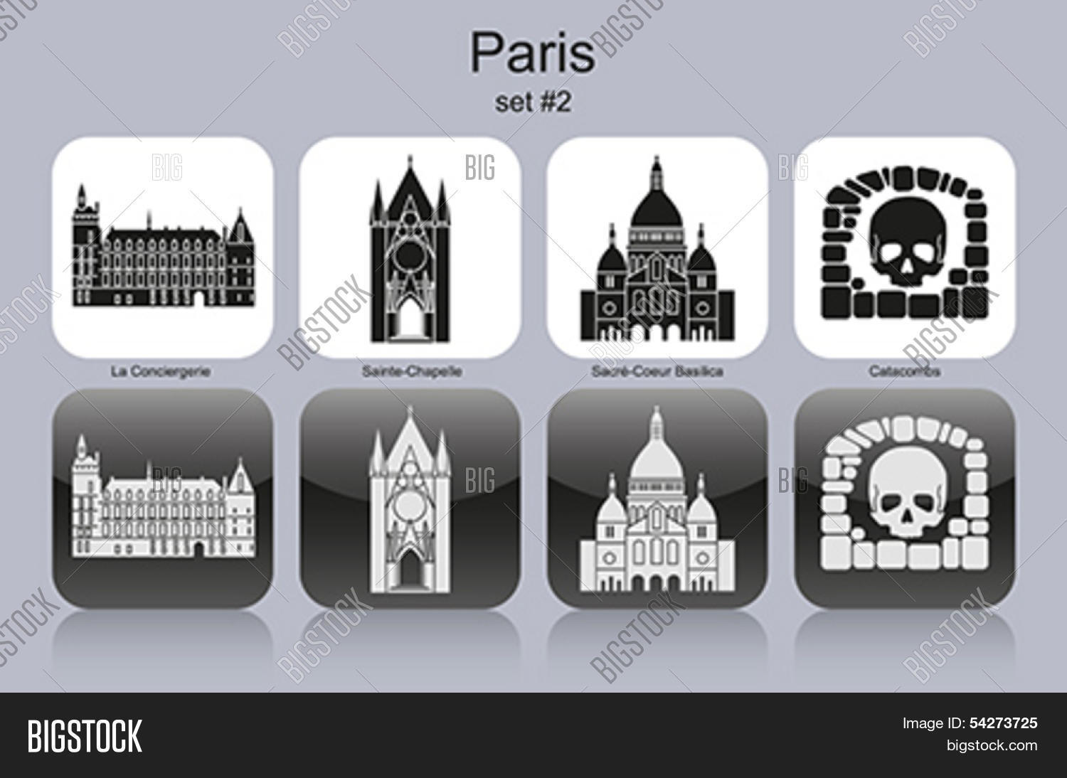 Landmarks Paris. Set Vector & Photo (Free Trial) | Bigstock