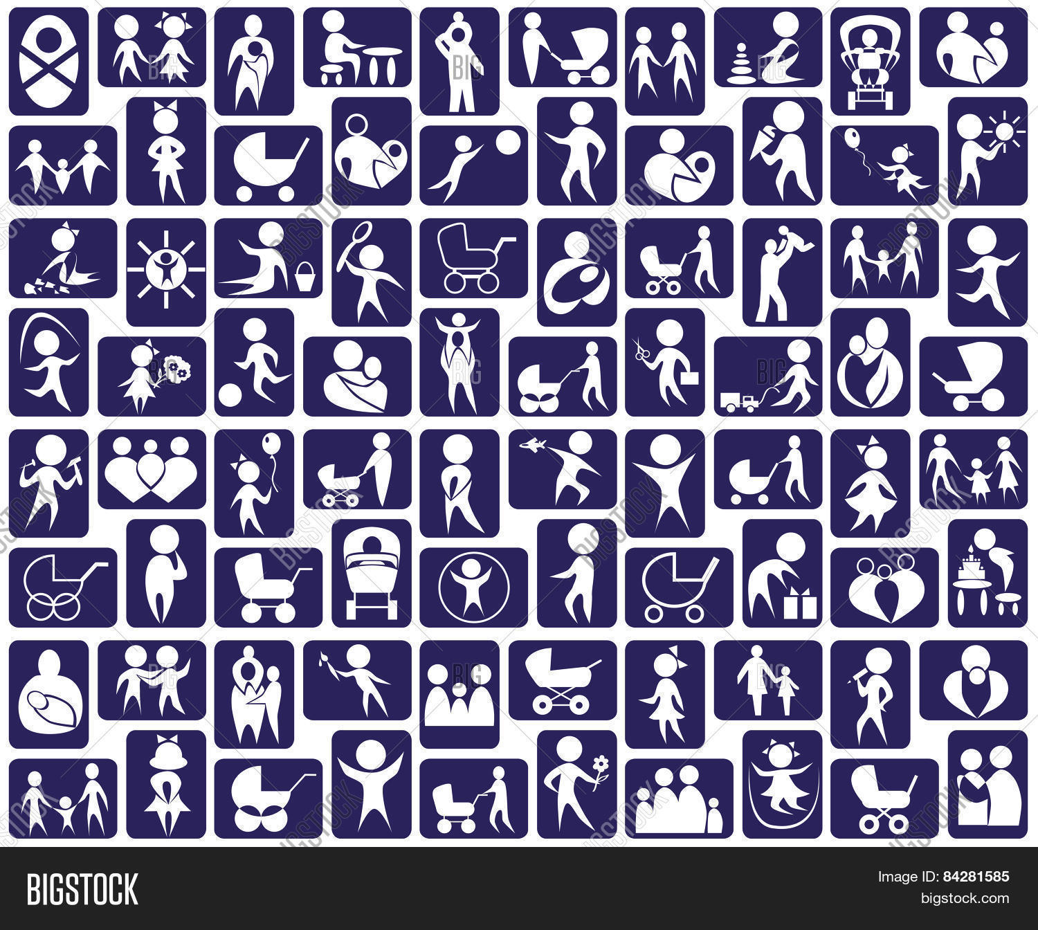Icons Family Children Vector & Photo (Free Trial) | Bigstock