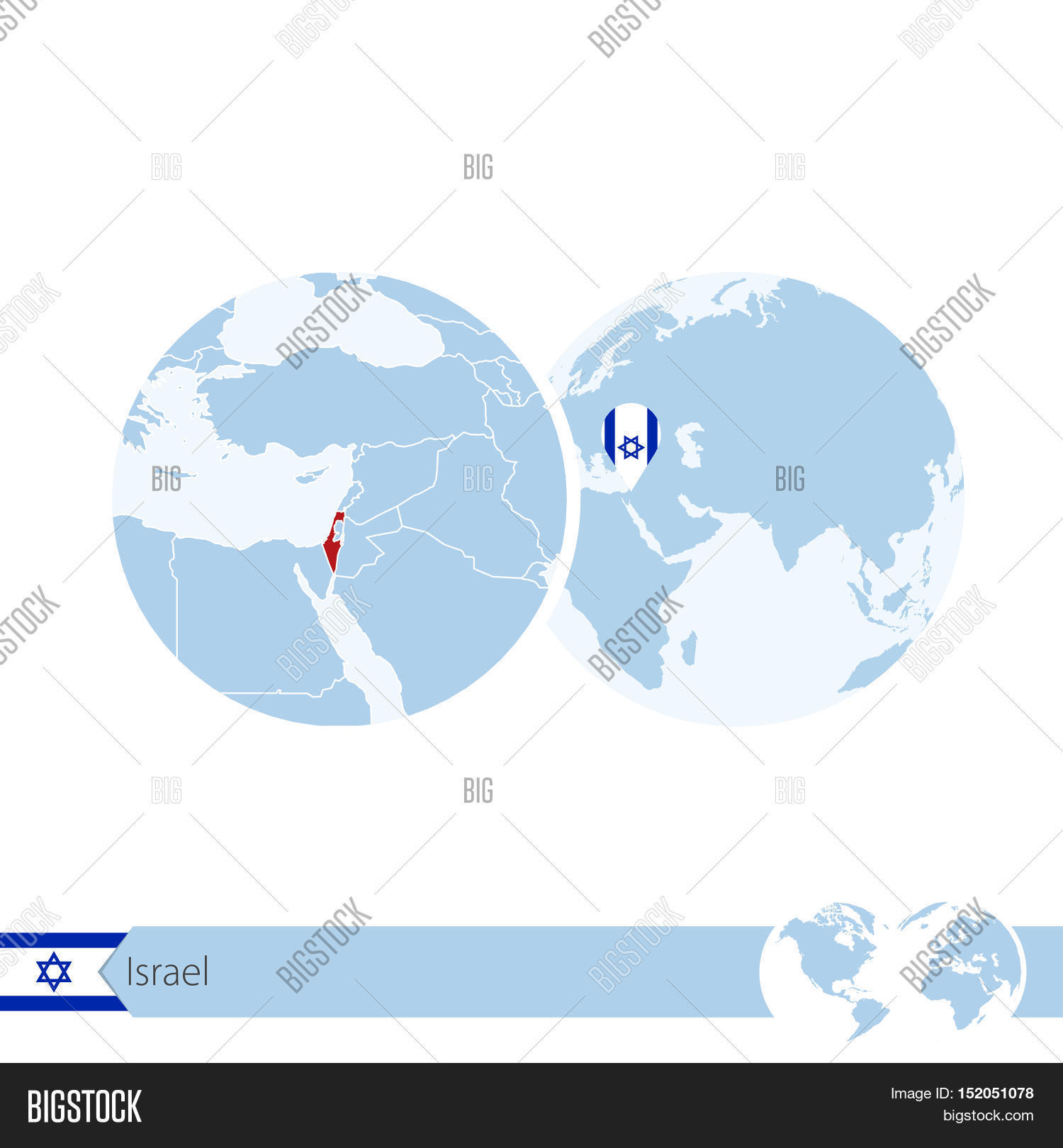 Israel On World Globe Vector & Photo (Free Trial) | Bigstock