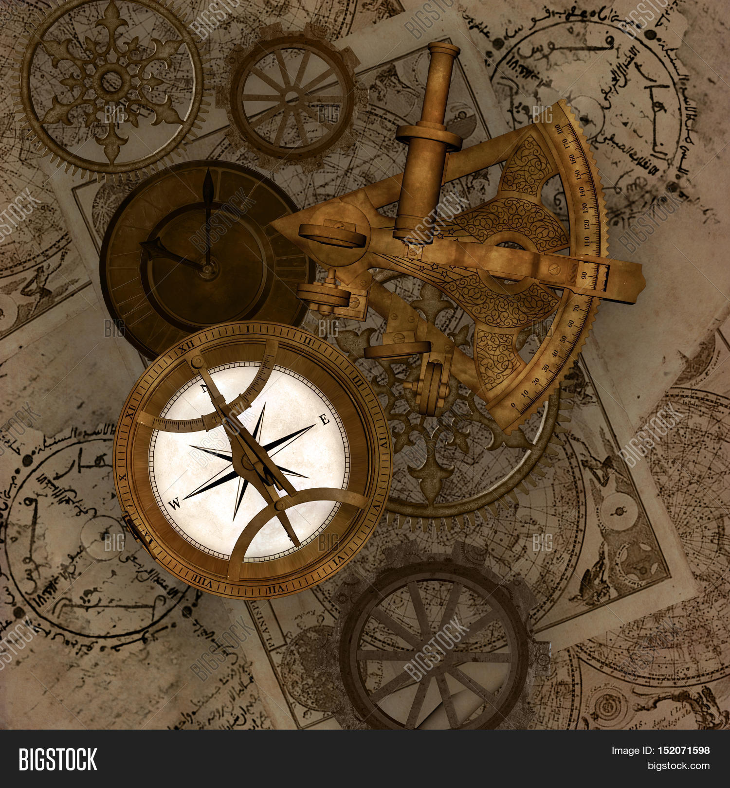 Compass Sextant On Image & Photo (Free Trial) | Bigstock
