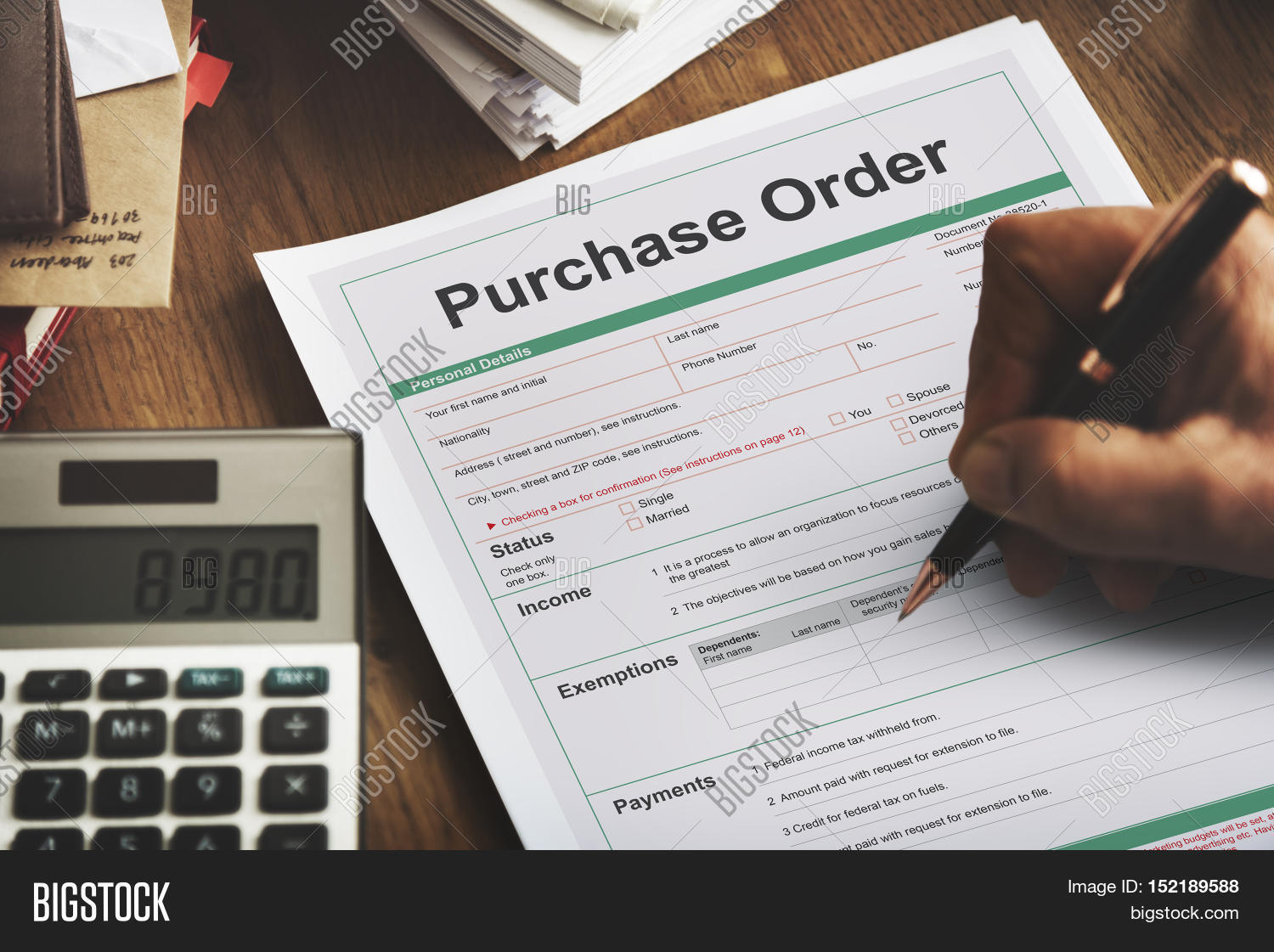 Purchase Order Form Image & Photo (Free Trial) | Bigstock