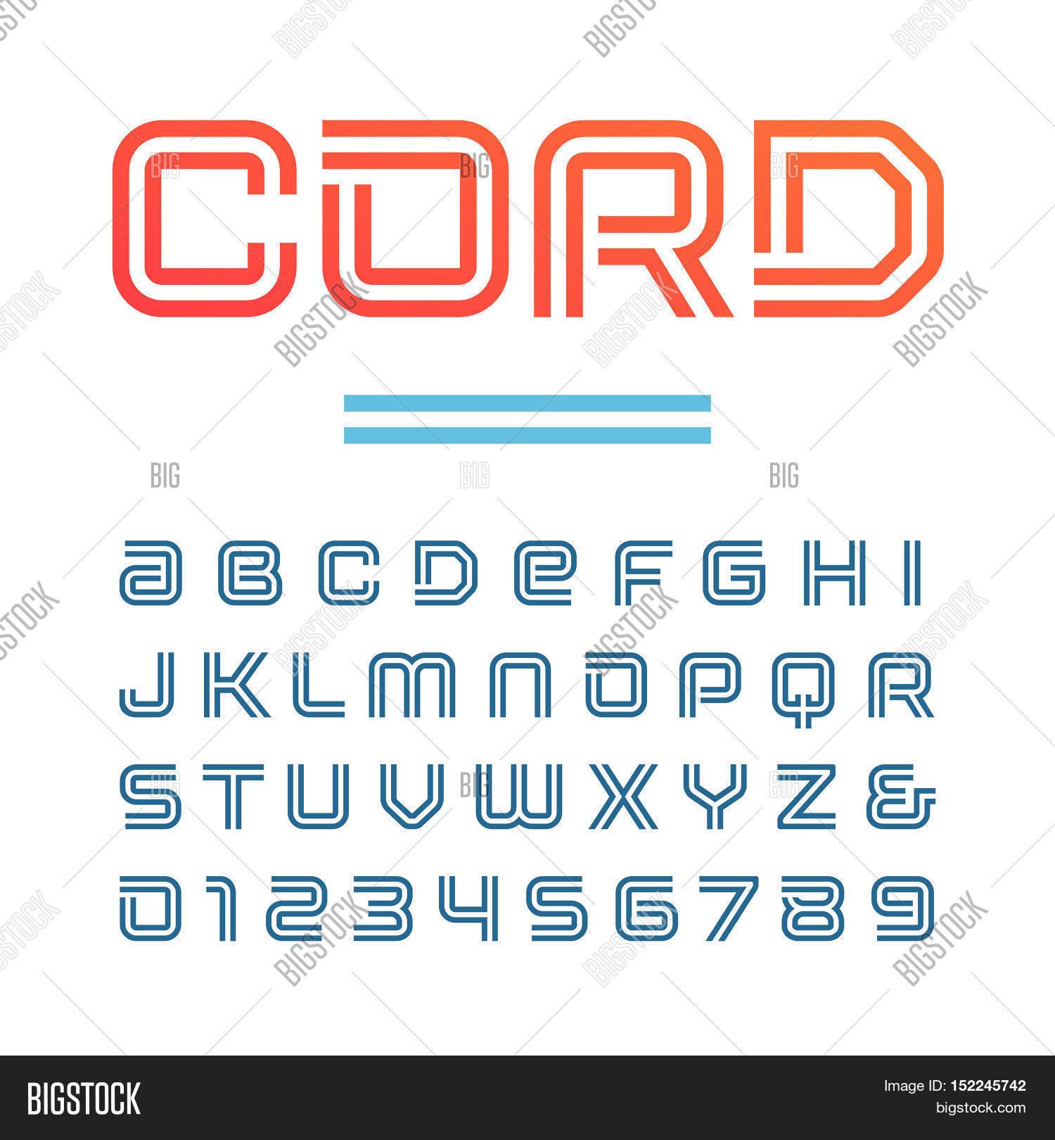 Linear Font. Vector Vector & Photo (Free Trial) | Bigstock