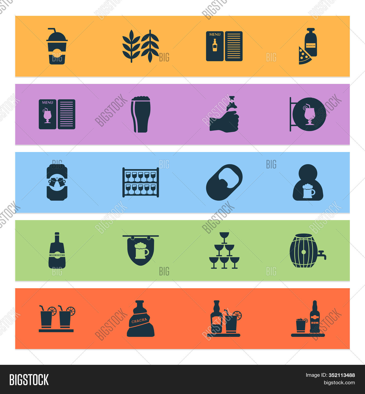 Beverages Icons Set Image & Photo (Free Trial) | Bigstock