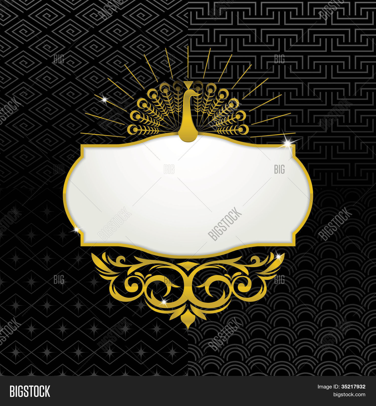 Gold Frame Template Vector & Photo (Free Trial) | Bigstock