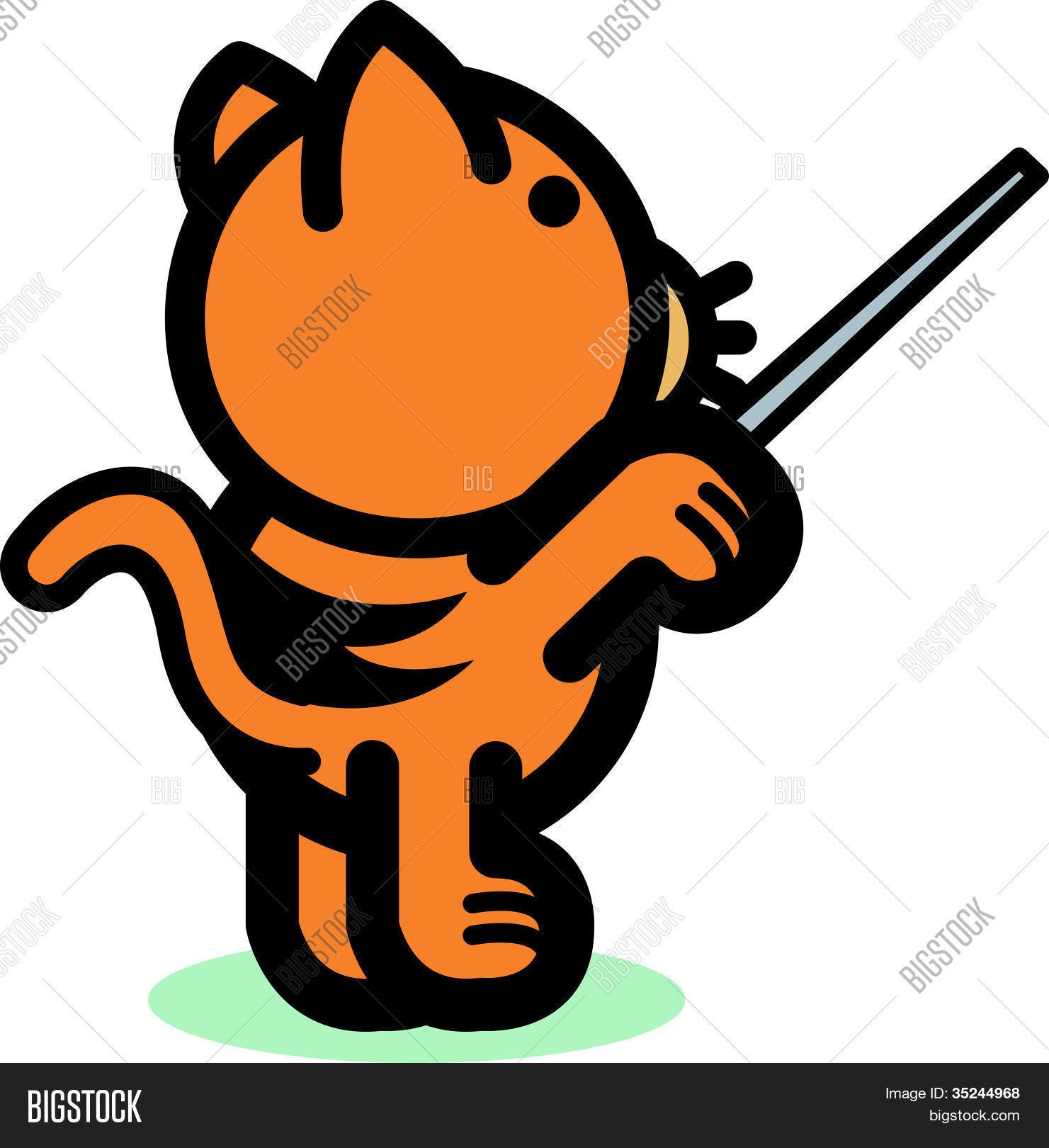 Cat Clip Art Pointing Vector & Photo (Free Trial) | Bigstock