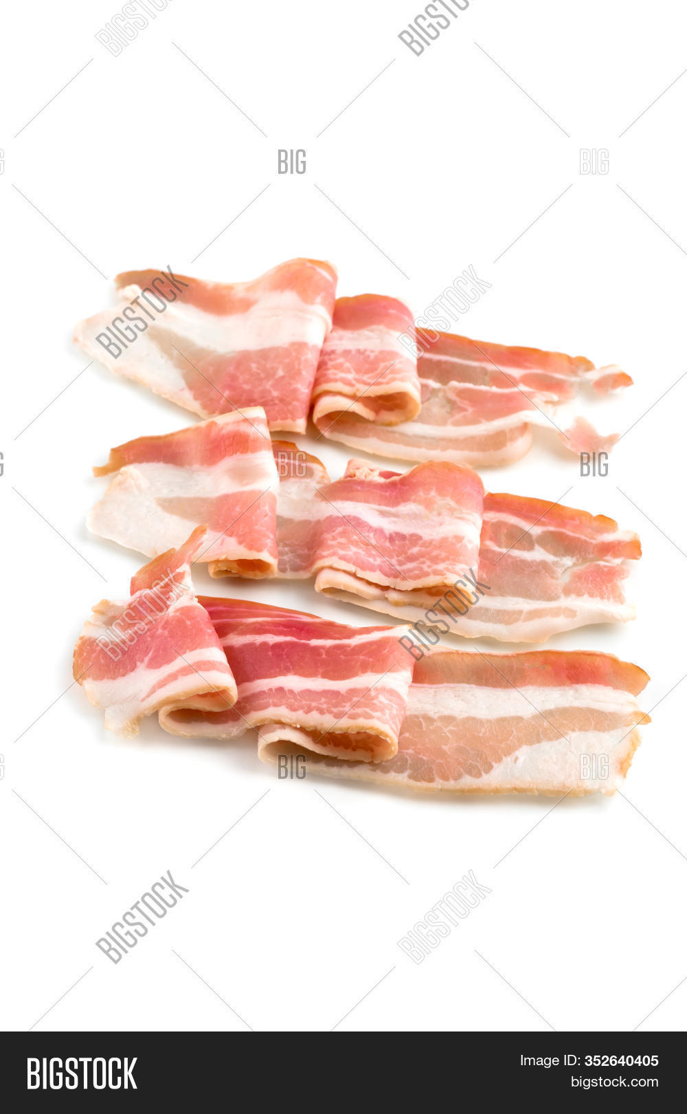Slice Bacon On White Image & Photo (Free Trial) | Bigstock