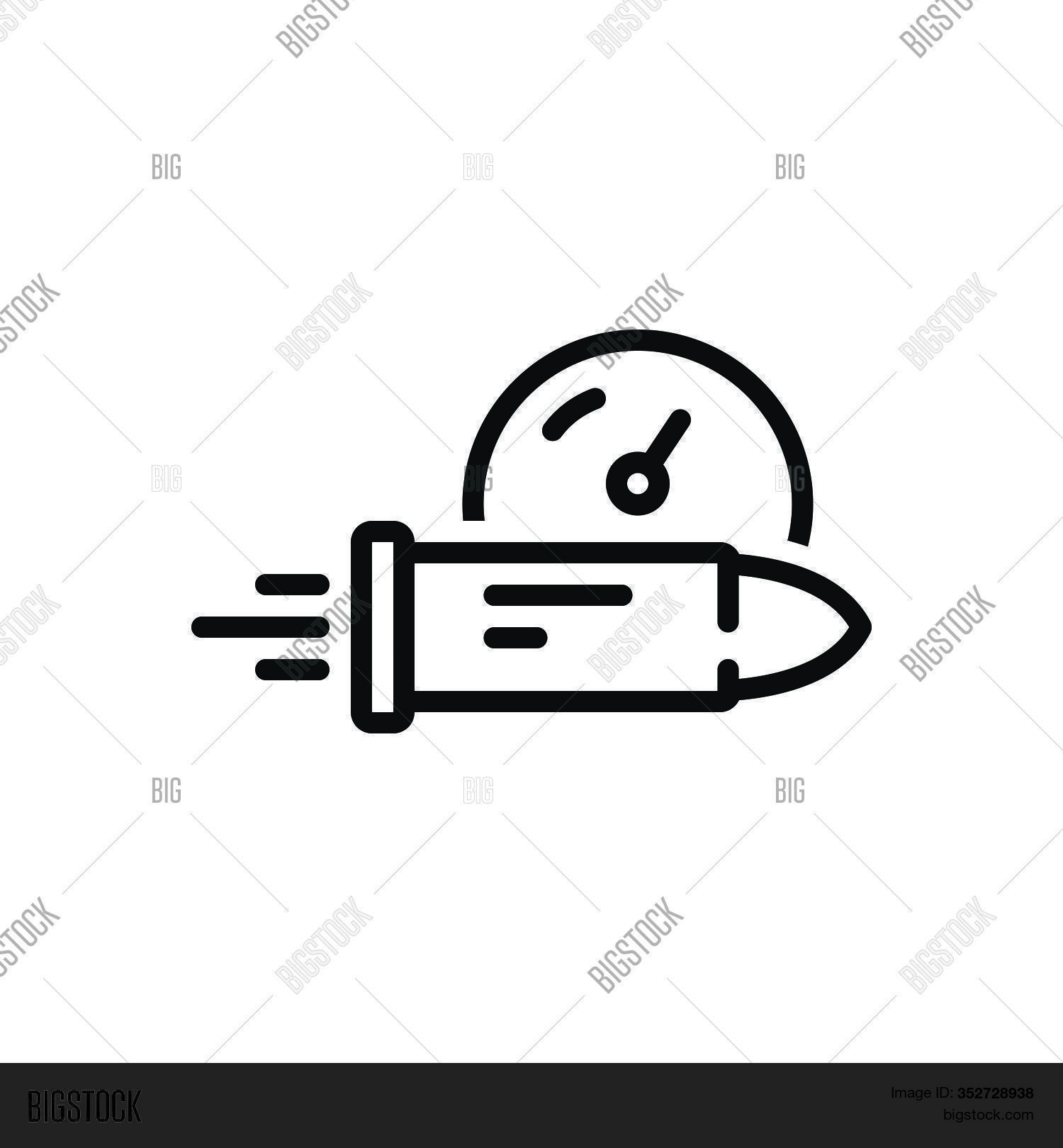 Black Line Icon Pace Vector & Photo (Free Trial) | Bigstock