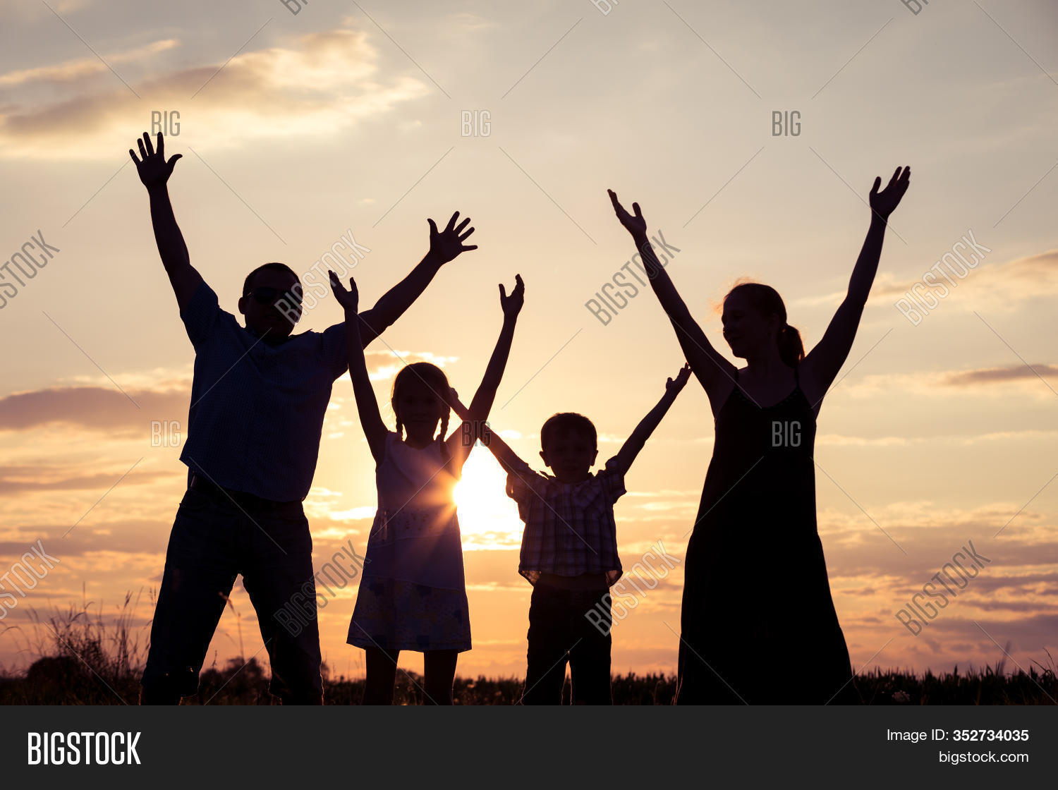 Happy Family Standing Image & Photo (Free Trial) | Bigstock