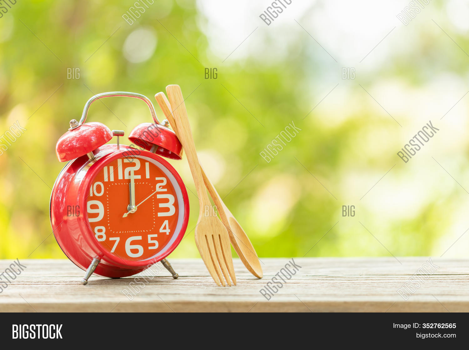 Red Alarm Clock, Fork Image & Photo (Free Trial) | Bigstock