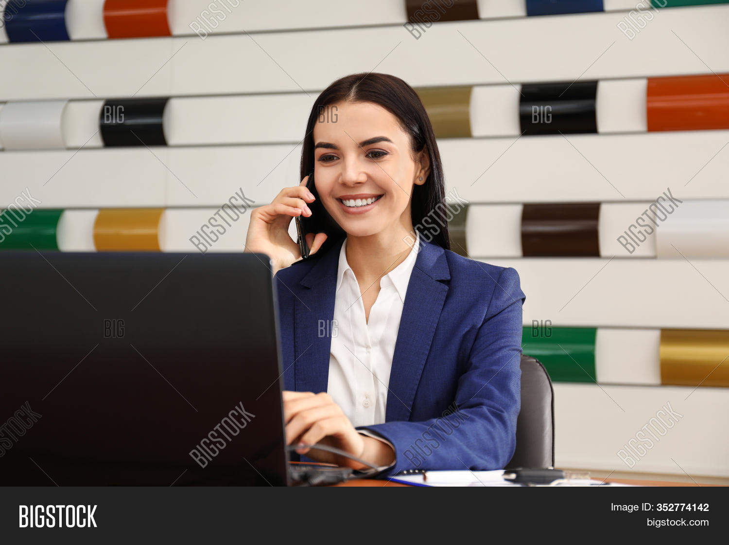 Saleswoman Talking On Image & Photo (Free Trial) | Bigstock