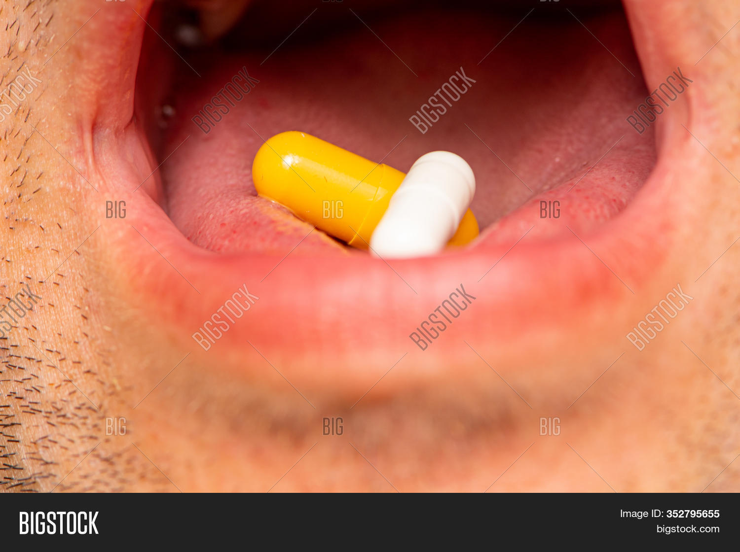 Man Taking Two Pills Image & Photo (Free Trial) | Bigstock