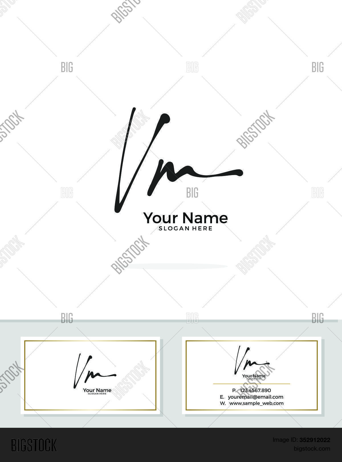 V M Vm Initial Logo Vector & Photo (Free Trial) | Bigstock