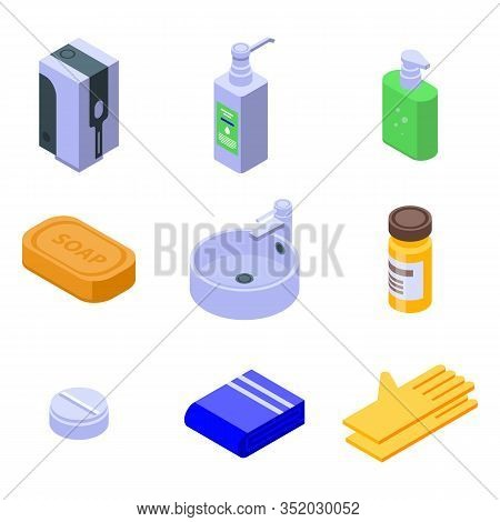 Sanitation Icons Set Vector & Photo (Free Trial) | Bigstock