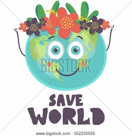 Happy Earth Planet Vector & Photo (Free Trial) | Bigstock