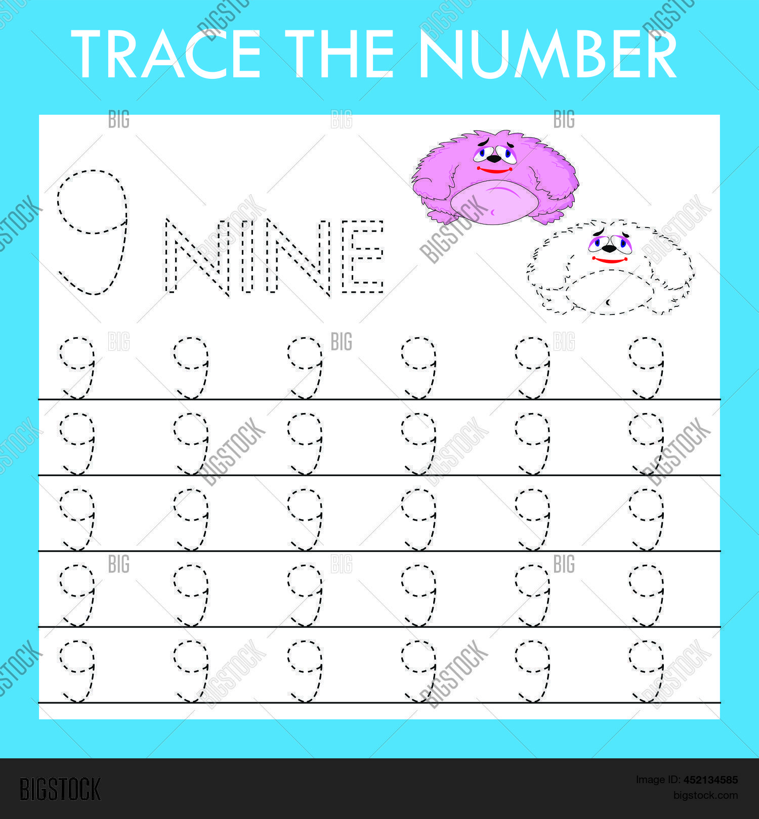 Number Nine Stroke Vector & Photo (Free Trial) | Bigstock