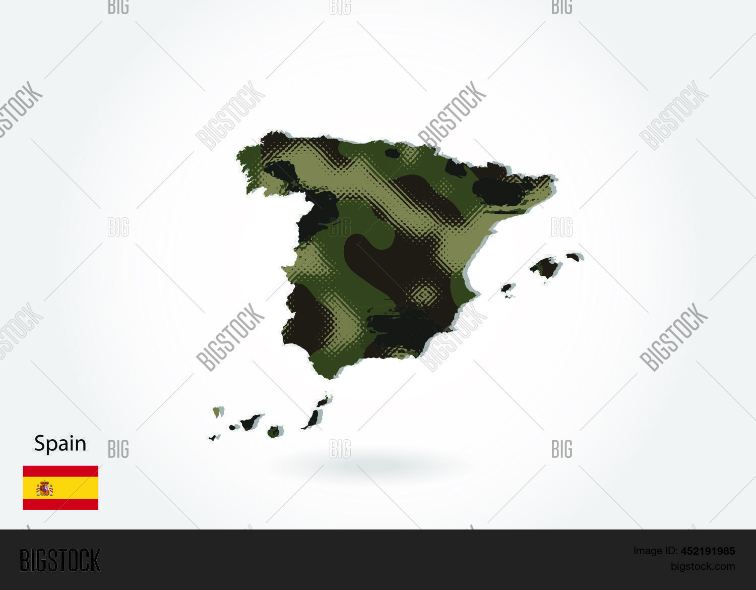 Spain Map Camouflage Vector & Photo (Free Trial) | Bigstock