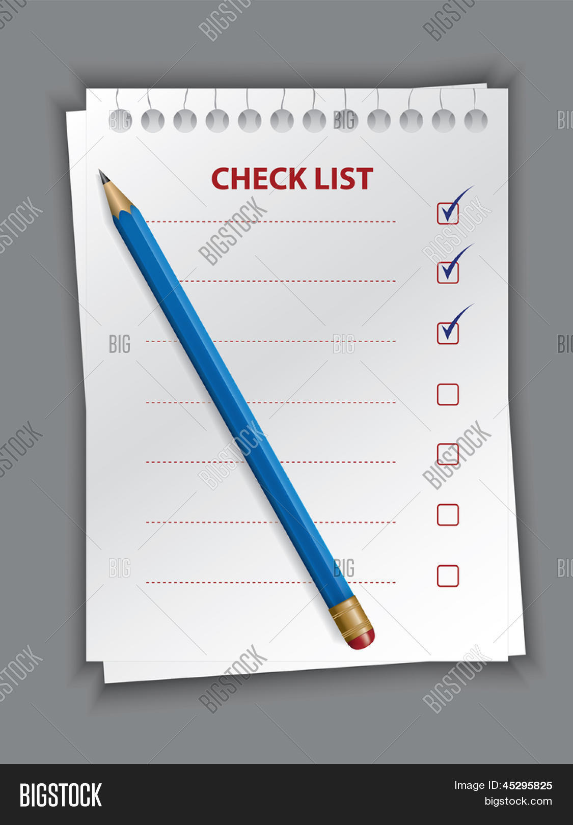 Check List. Rasterized Image & Photo (Free Trial) | Bigstock