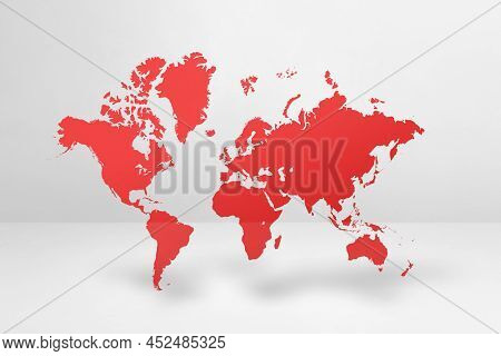 Red World Map Isolated Image & Photo (Free Trial) | Bigstock