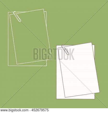 Sheets Paper Stapled Vector & Photo (Free Trial) | Bigstock