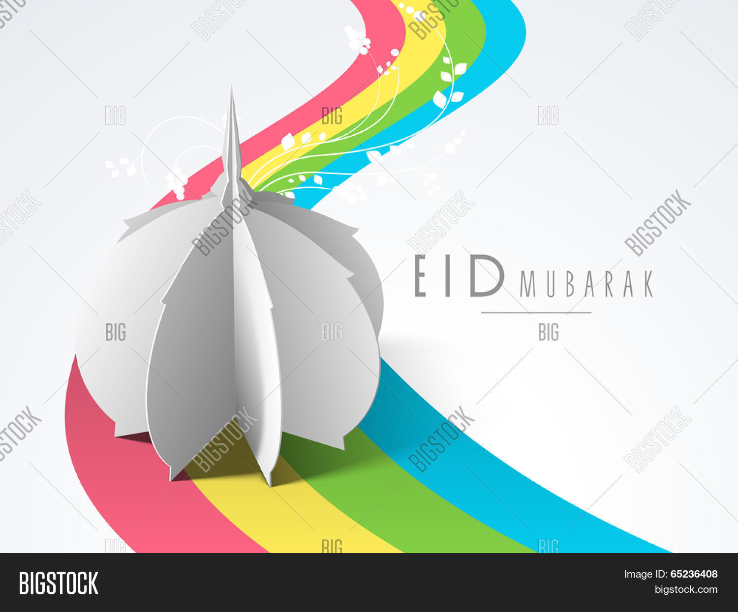 Origami Design Mosque Vector & Photo (Free Trial) | Bigstock