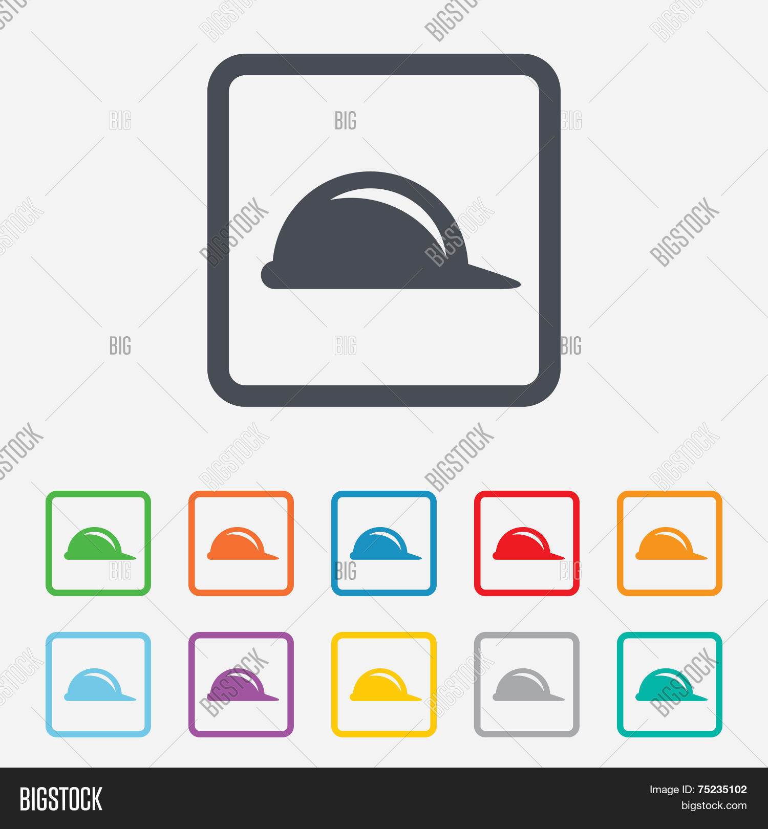 Hard Hat Sign Icon. Vector & Photo (Free Trial) | Bigstock