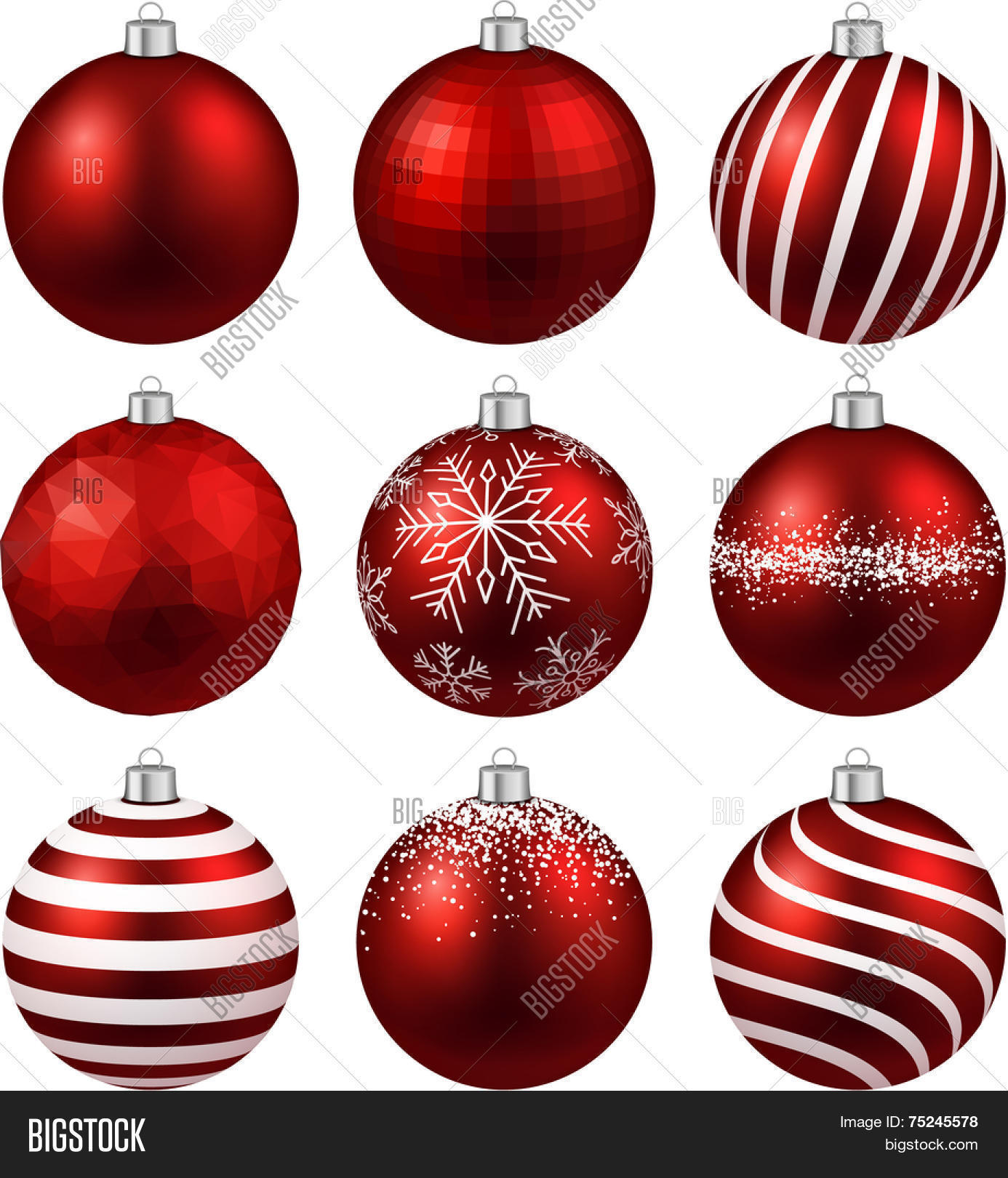 Red Christmas Balls Vector & Photo (Free Trial) | Bigstock
