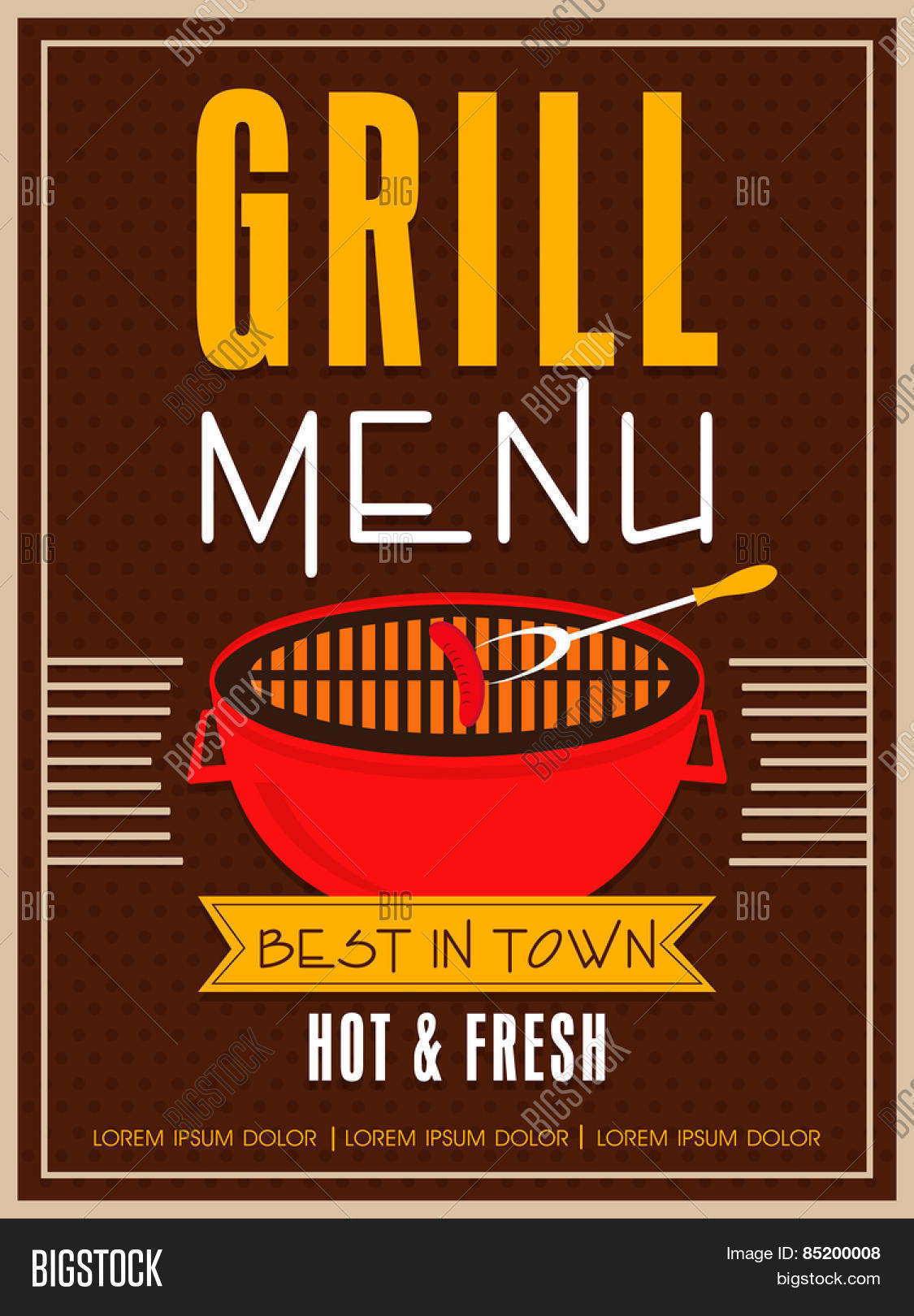 Vintage Grill Menu Vector & Photo (Free Trial) | Bigstock
