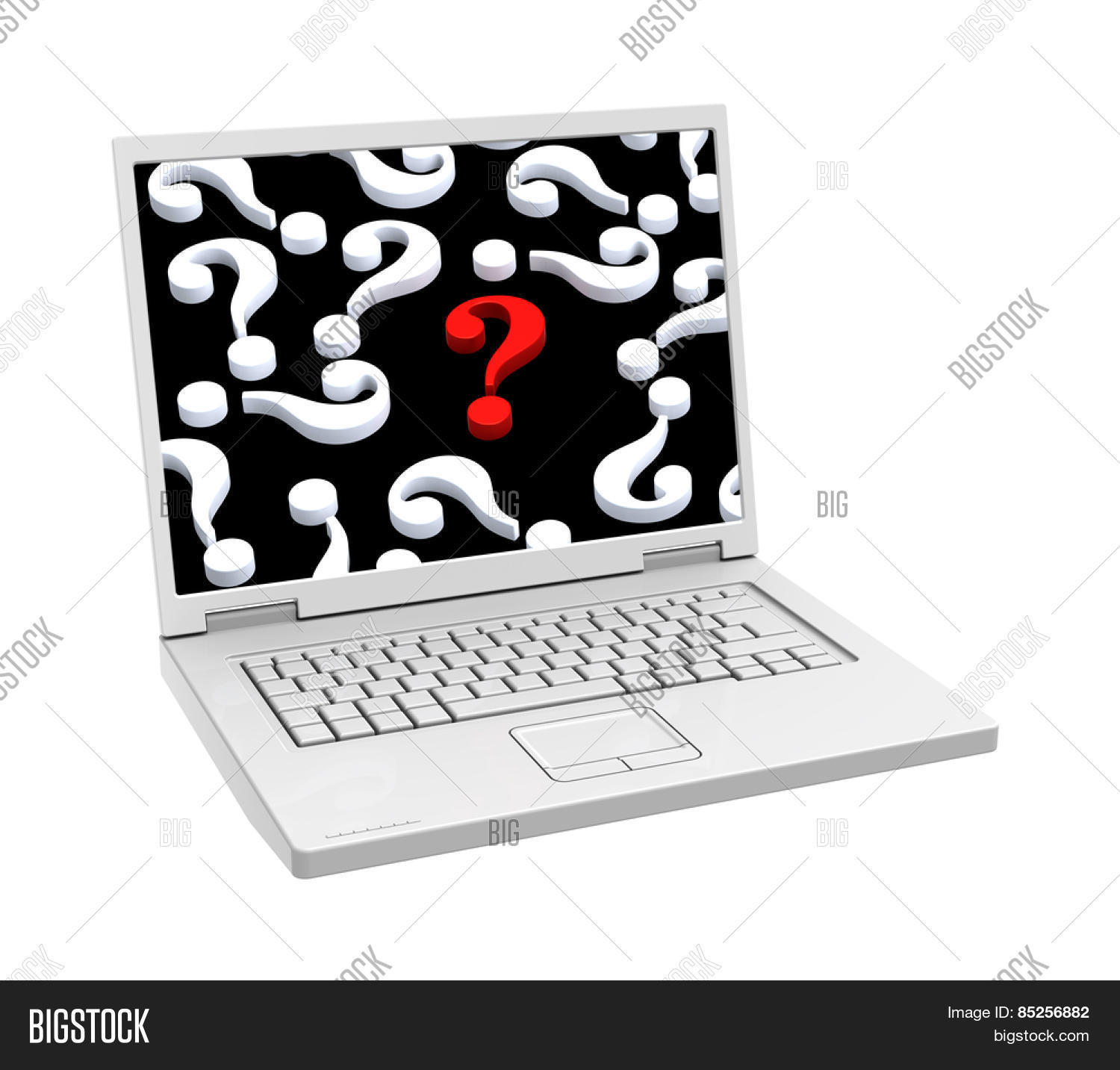 Laptop Question Marks Image & Photo (Free Trial) | Bigstock