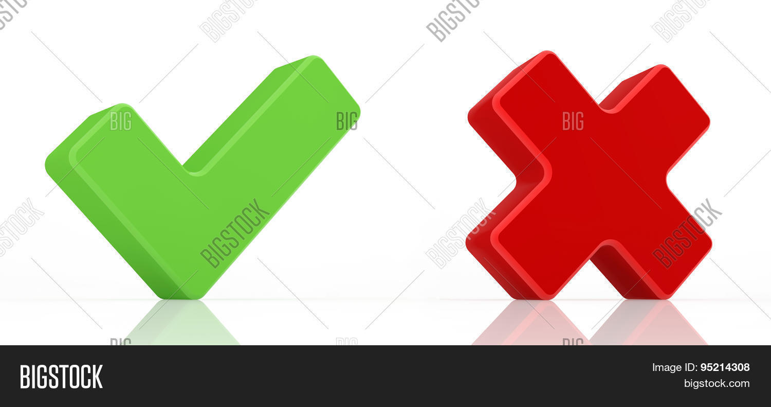 Green Check Mark Red X Image & Photo (Free Trial) | Bigstock