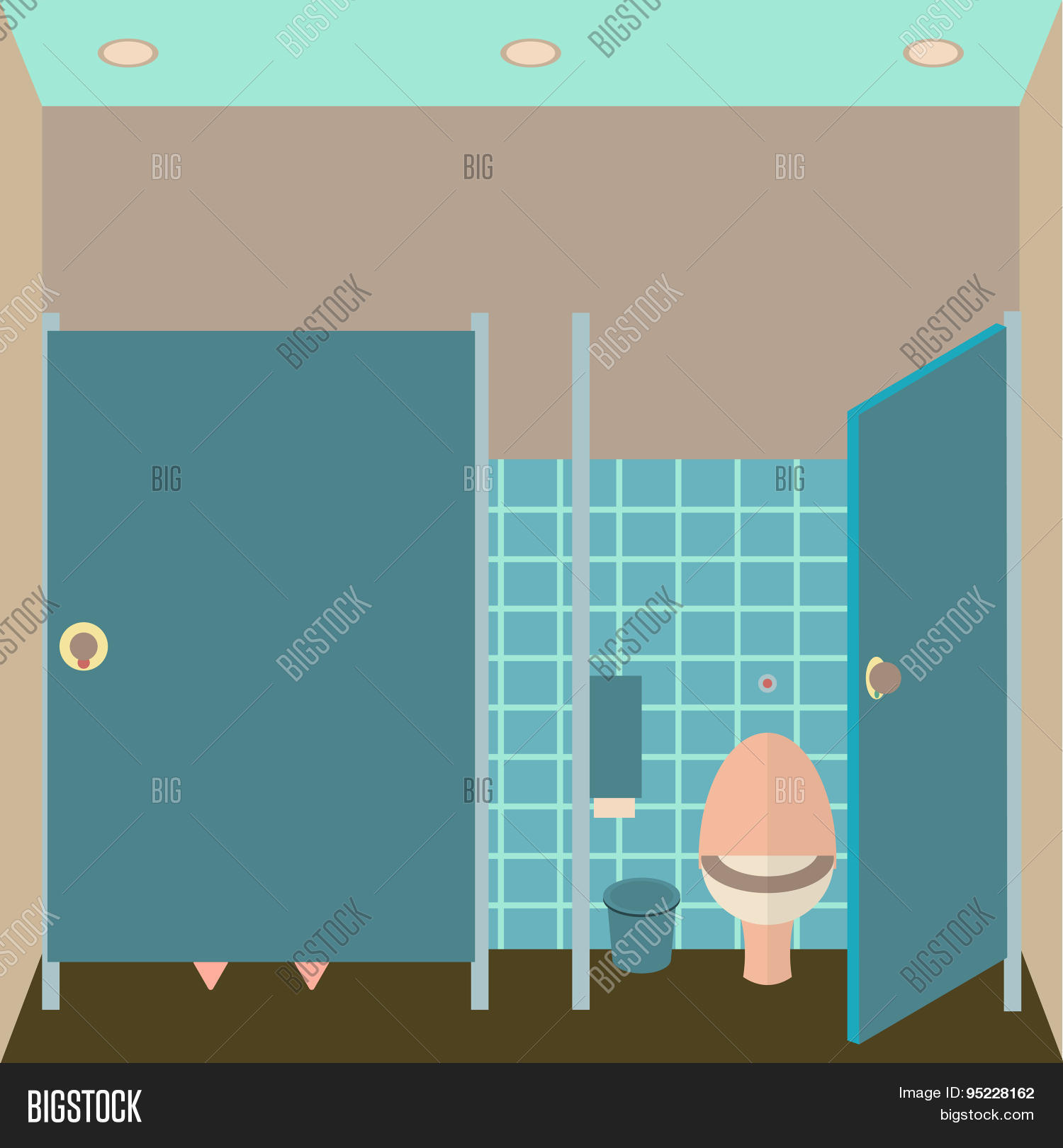 Toilet Interior Vector & Photo (Free Trial) | Bigstock