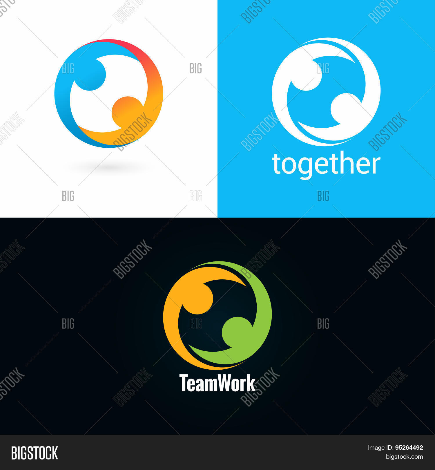 Team Work Logo Design Vector & Photo (Free Trial) | Bigstock