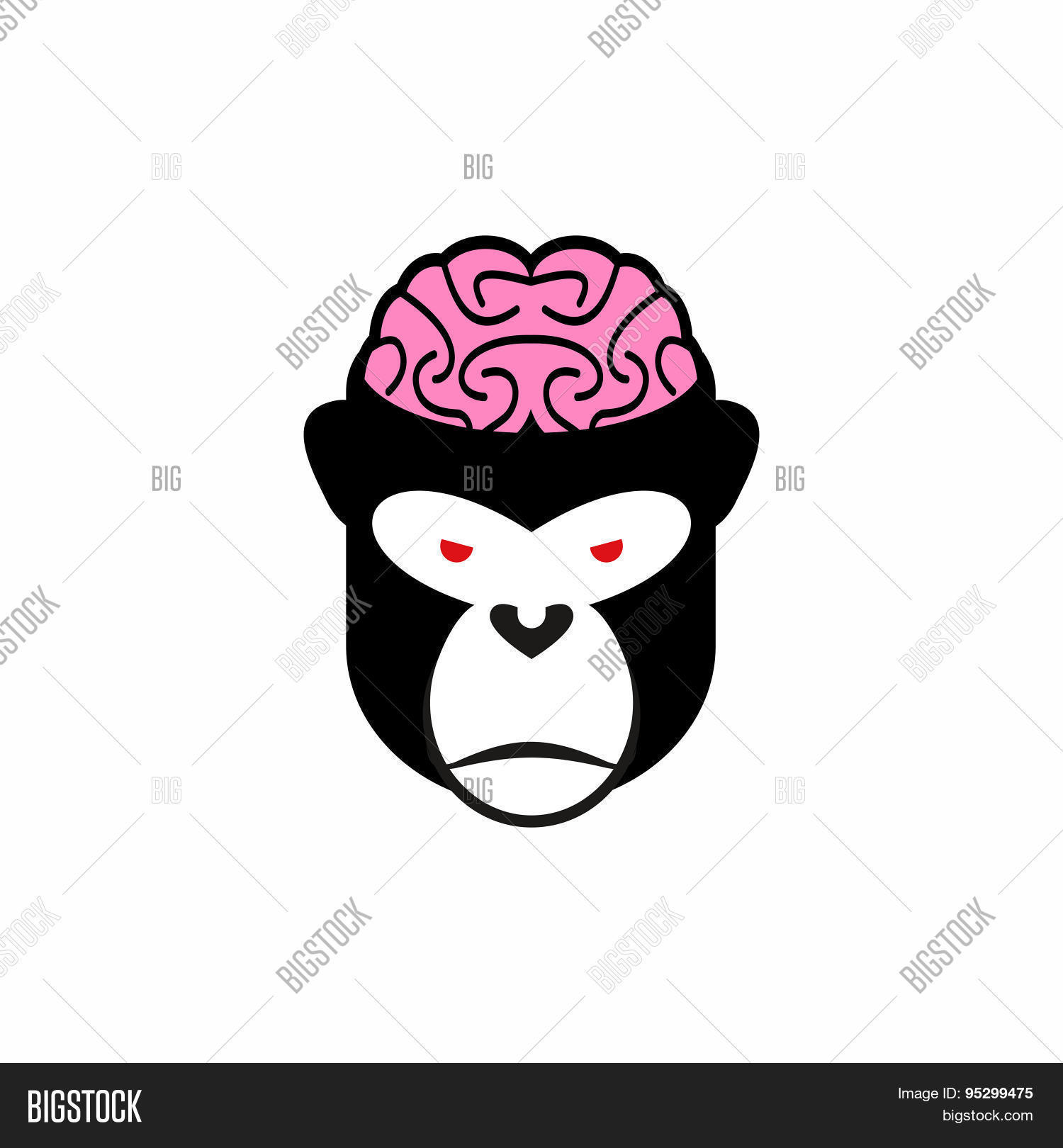Monkey Brains. Vector Vector & Photo (Free Trial) | Bigstock