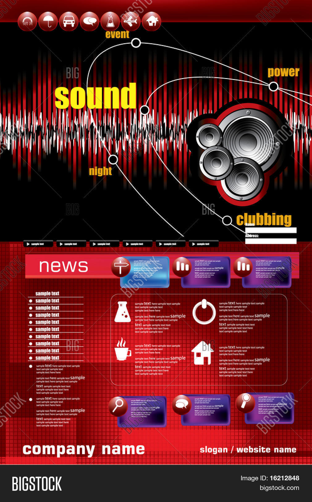 Music Vector Website Vector & Photo (Free Trial) | Bigstock