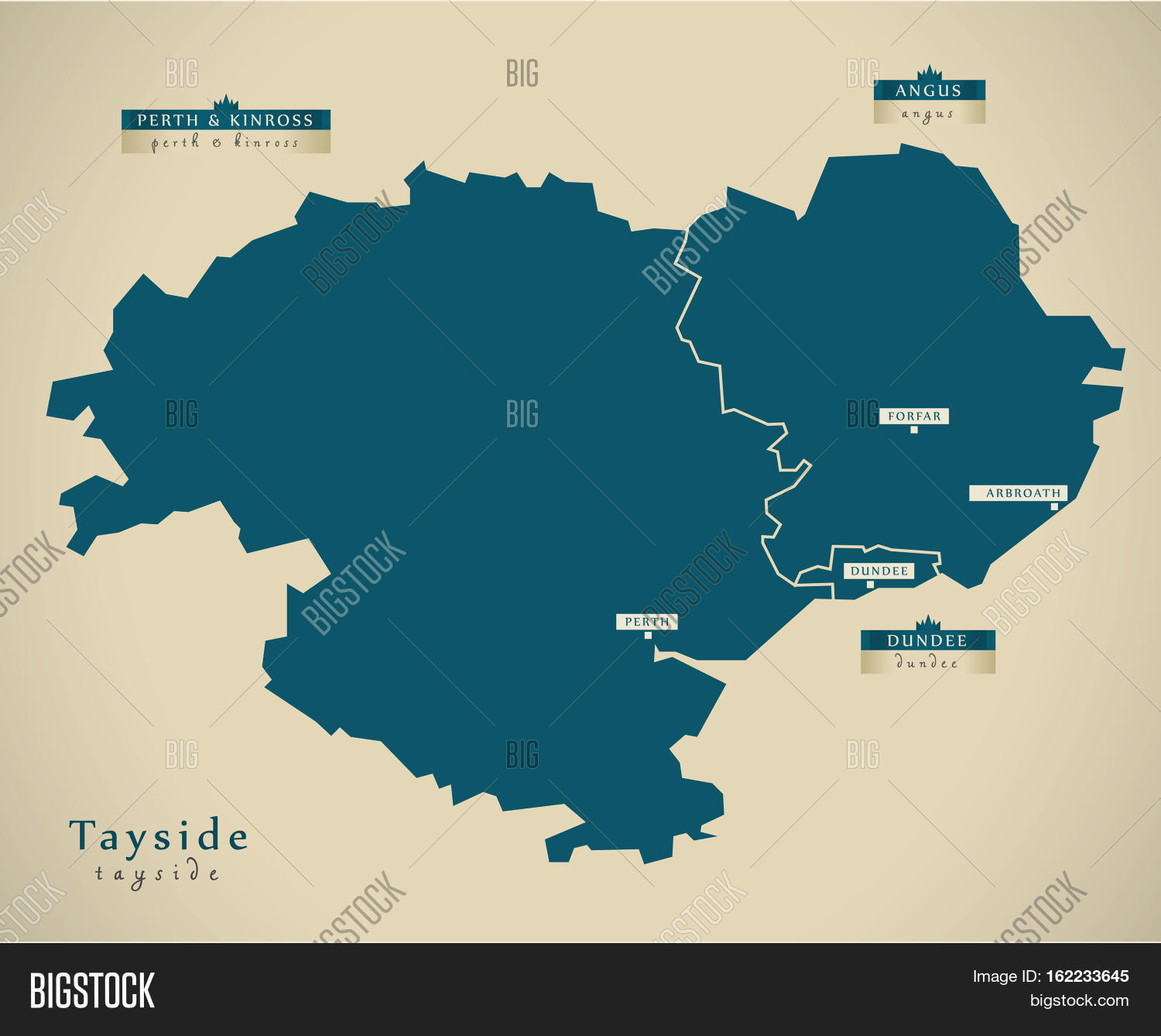 Modern Map - Tayside Image & Photo (Free Trial) | Bigstock